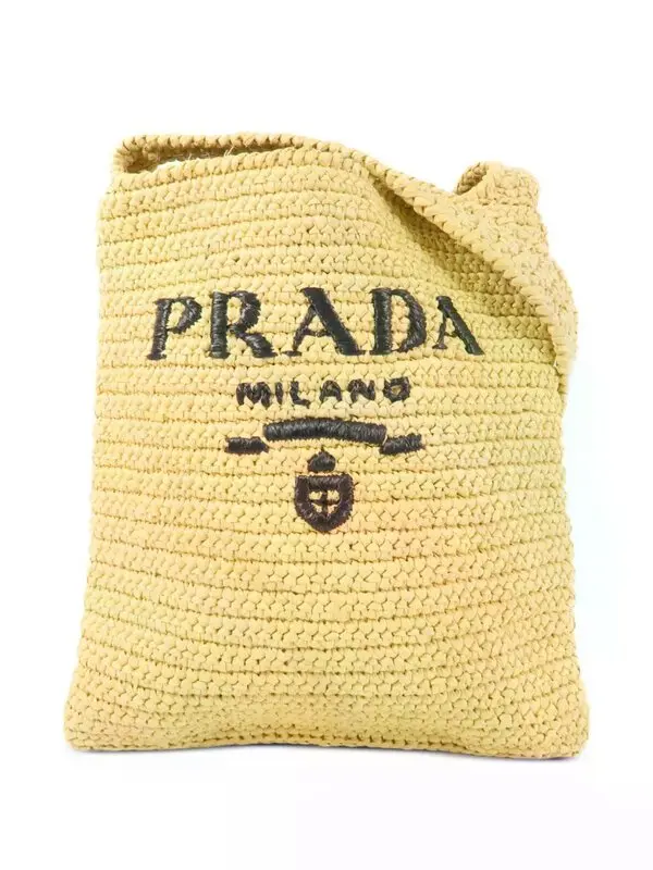 Prada Crochet Raffia Shoulder Bag