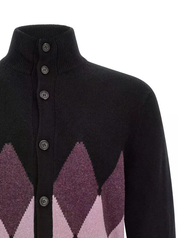 BALLANTYNE Diamond Intarsia Cardigan