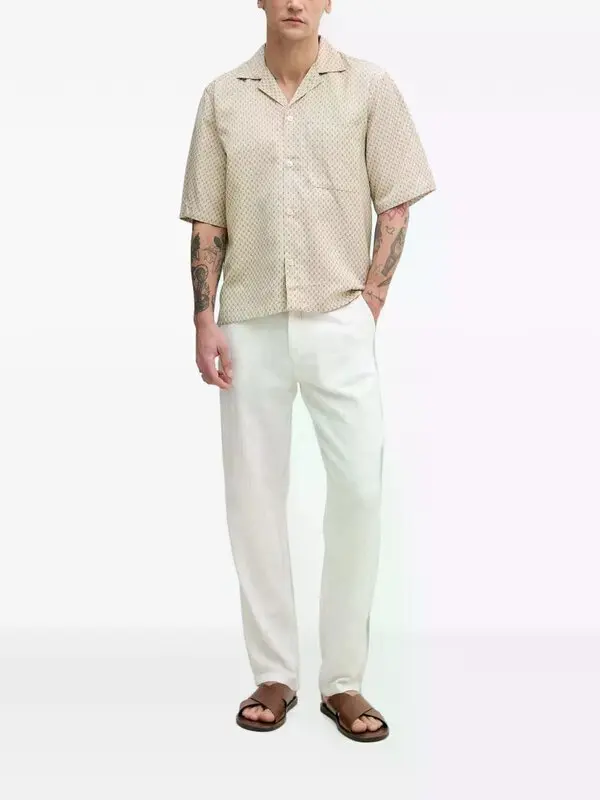 Lindbergh Geometric-pattern Camp-collar Shirt