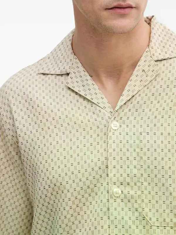 Lindbergh Geometric-pattern Camp-collar Shirt