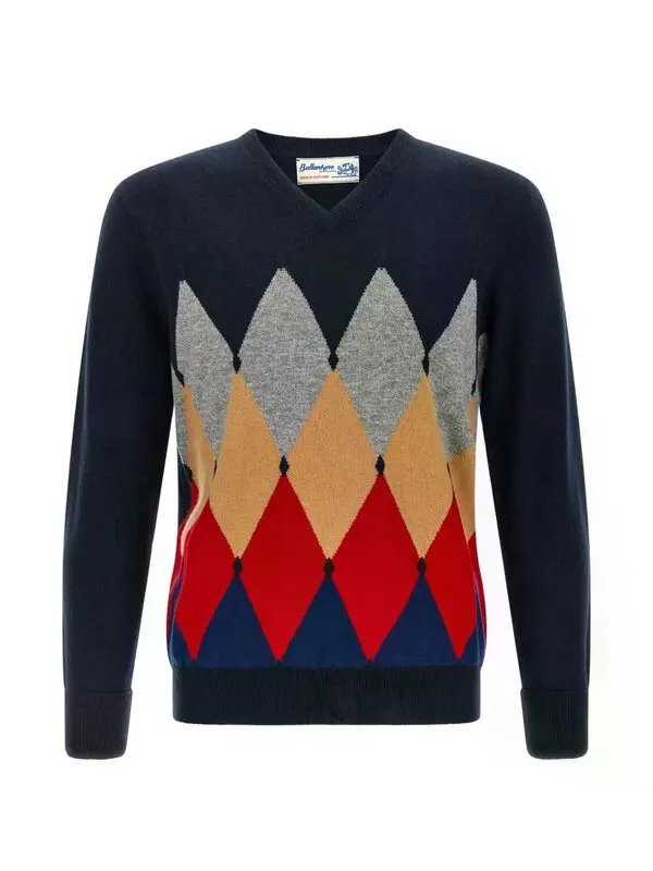 BALLANTYNE Intarsia-knit V-neck Sweater