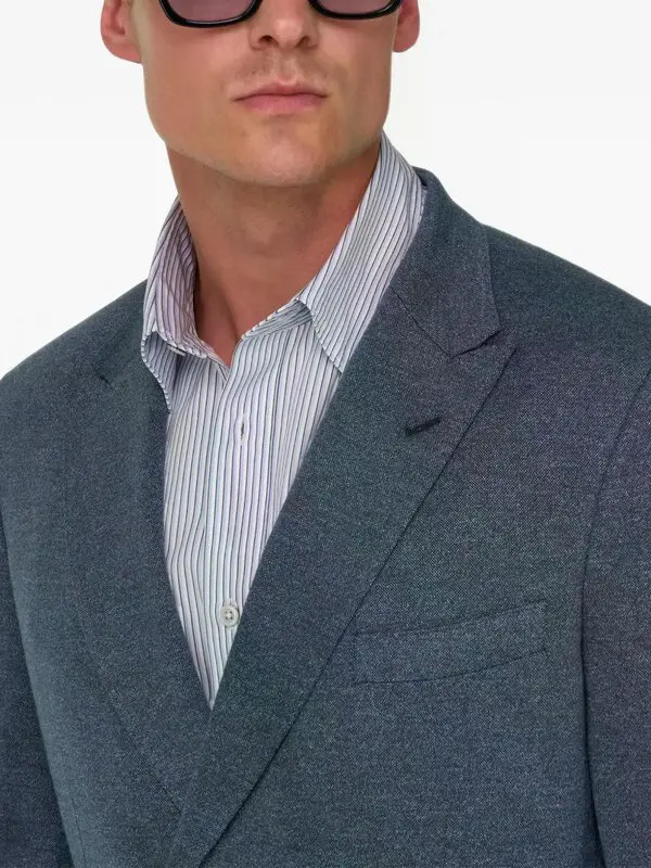 Boggi Milano Brooklyn | Double-breasted Micro Patterned Blazer In Cotton And Wool