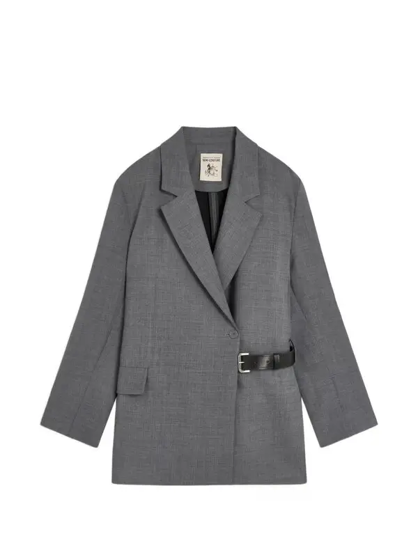 SEMICOUTURE Carmen Belted Jumpsuit Blazer - Grey