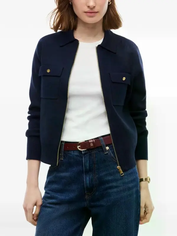 Tommy Hilfiger Zip-up Pocket-detail Cardigan - Blue
