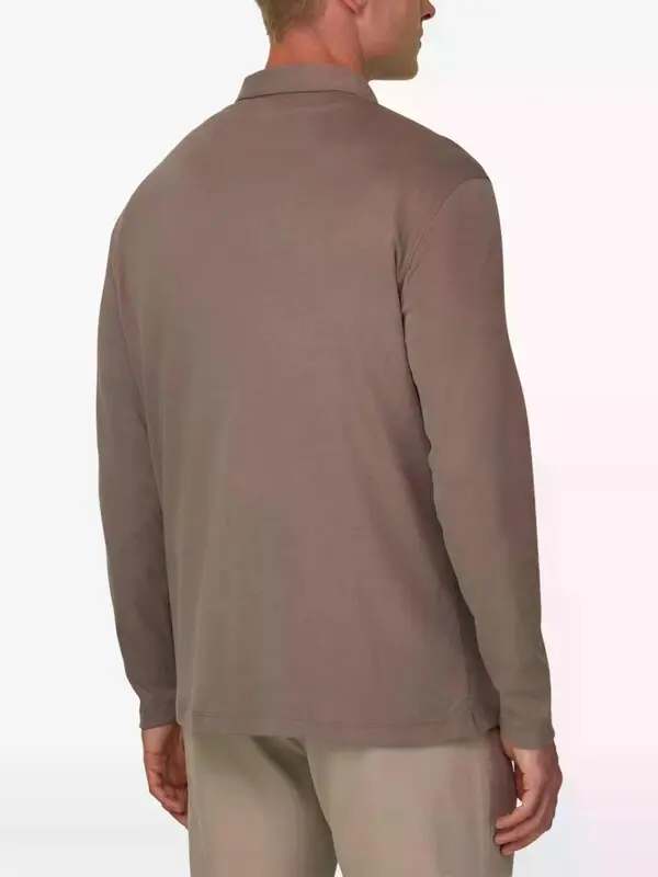 Boggi Milano Polo In Cotton Blend Jersey S. Caf - Brown