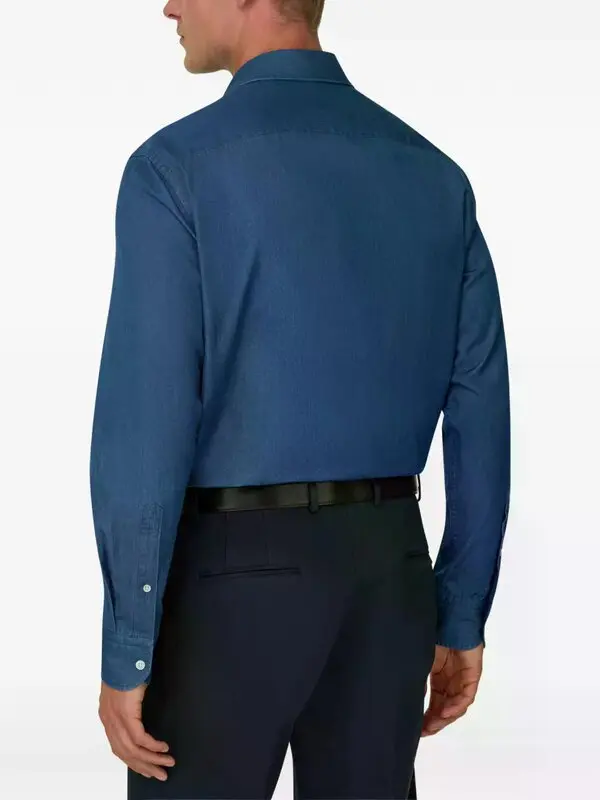 Boggi Milano Shirt In Cotton-denim Regular-fit