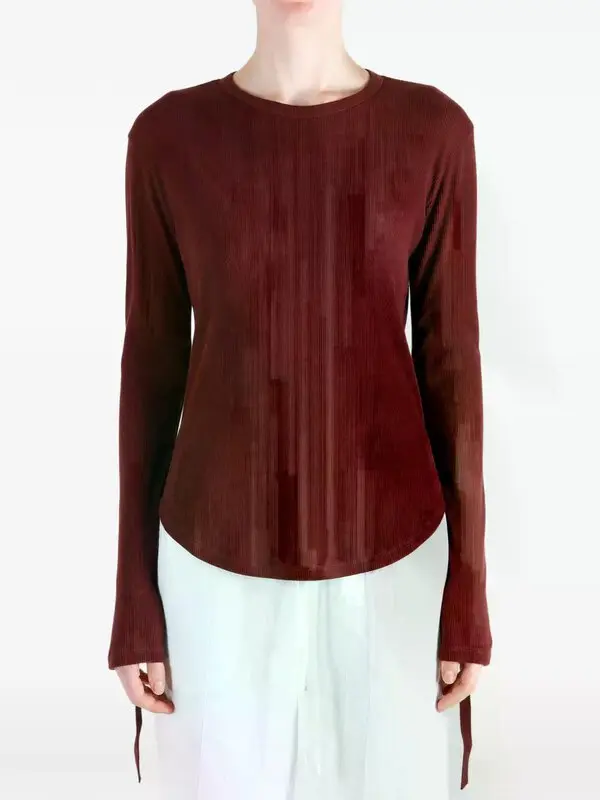 ANN DEMEULEMEESTER Dot Ribbed-knit Long-sleeve T-shirt