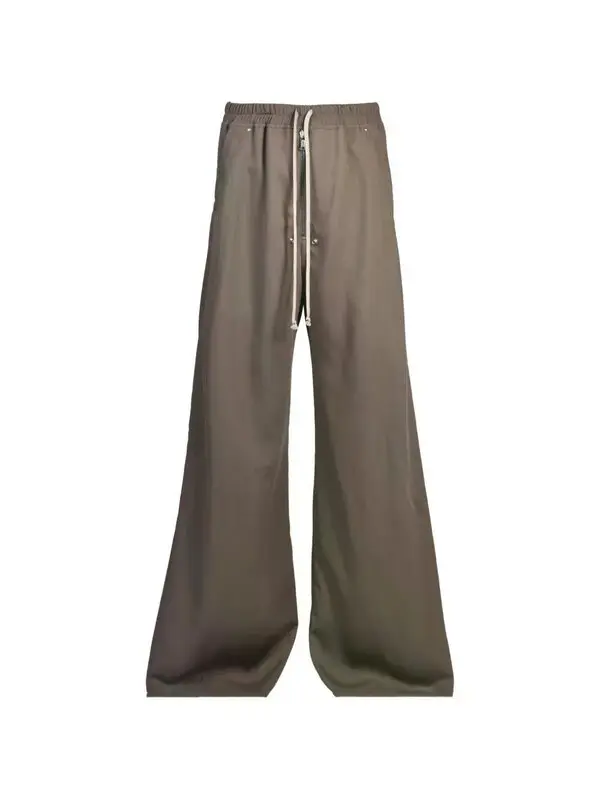 Rick Owens Bela Drawstring Wide-leg Wool Trousers - Grey