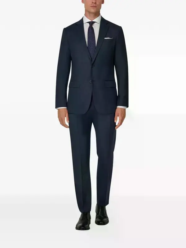 Boggi Milano Suit Micro Patterned Stretch Wool