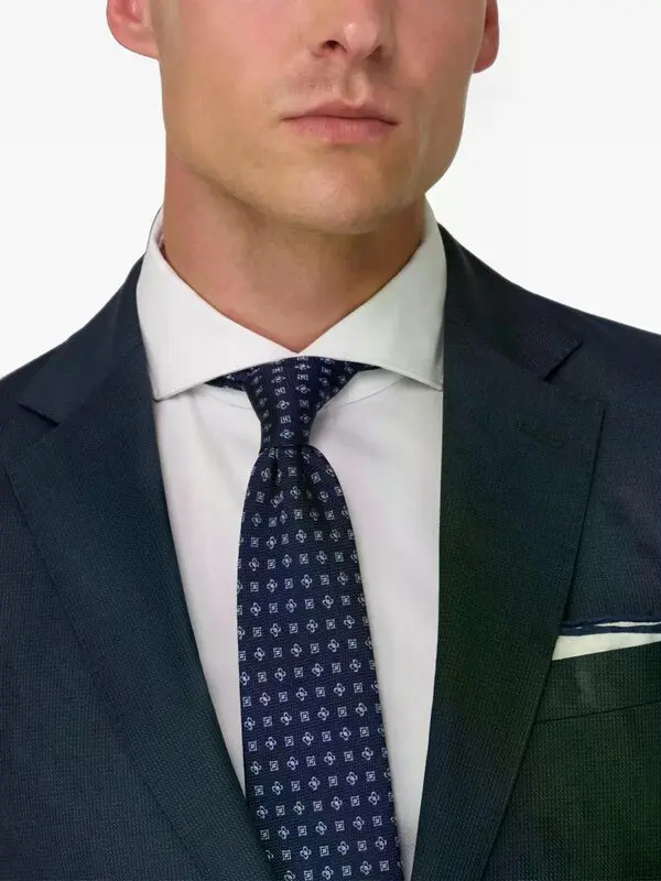 Boggi Milano Suit Micro Patterned Stretch Wool