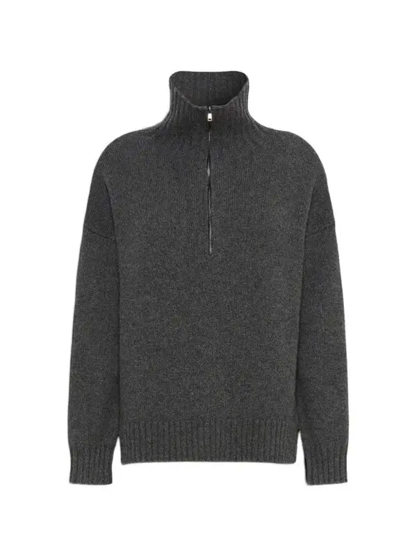 Max Mara Quarter-zip Cashmere Sweater - Grey