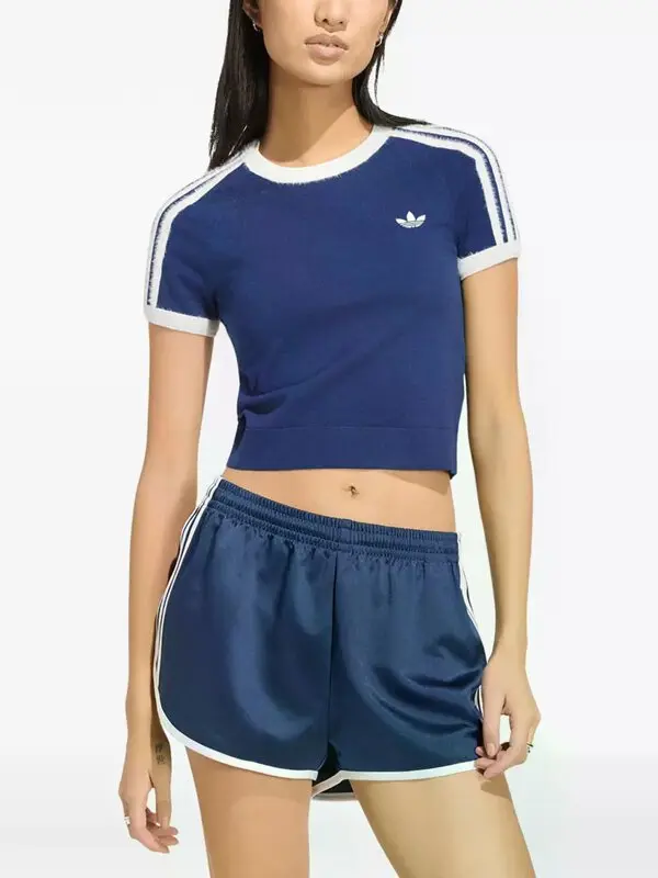 Adidas Fuzzy-stripe Knitted T-shirt