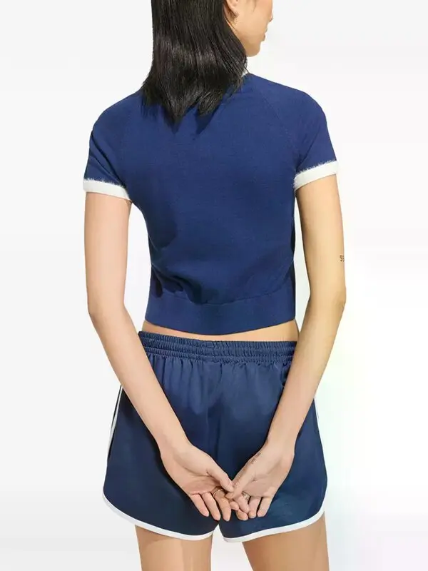 Adidas Fuzzy-stripe Knitted T-shirt