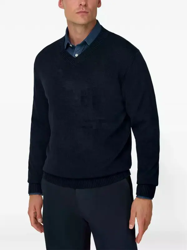Boggi Milano V-neck Jumper In Extrafine Merino Wool