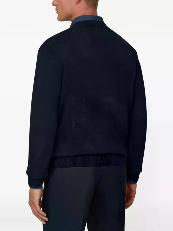 Boggi Milano V-neck Jumper In Extrafine Merino Wool