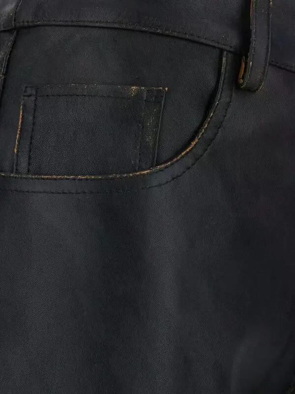 GRIFONI Wide-leg Leather Trousers