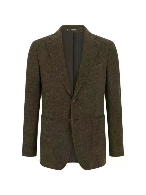Boggi Milano Structured Blazer In Cotton Blend