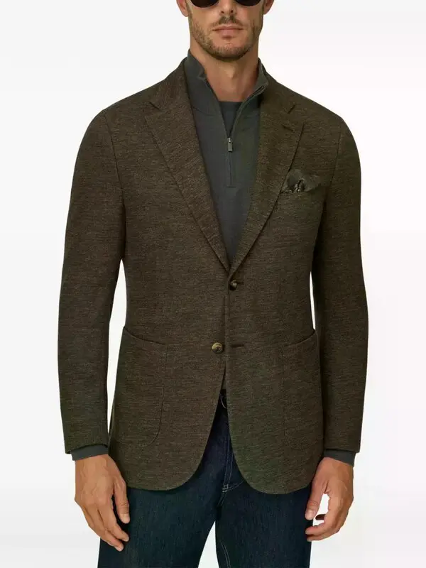 Boggi Milano Structured Blazer In Cotton Blend
