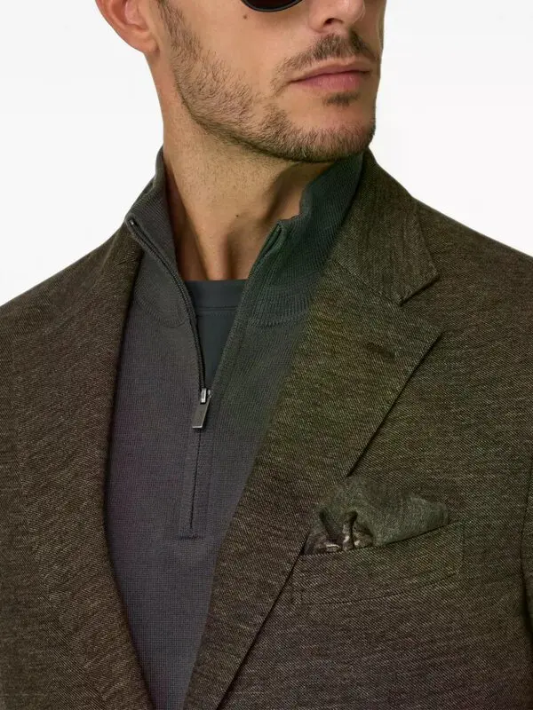 Boggi Milano Structured Blazer In Cotton Blend