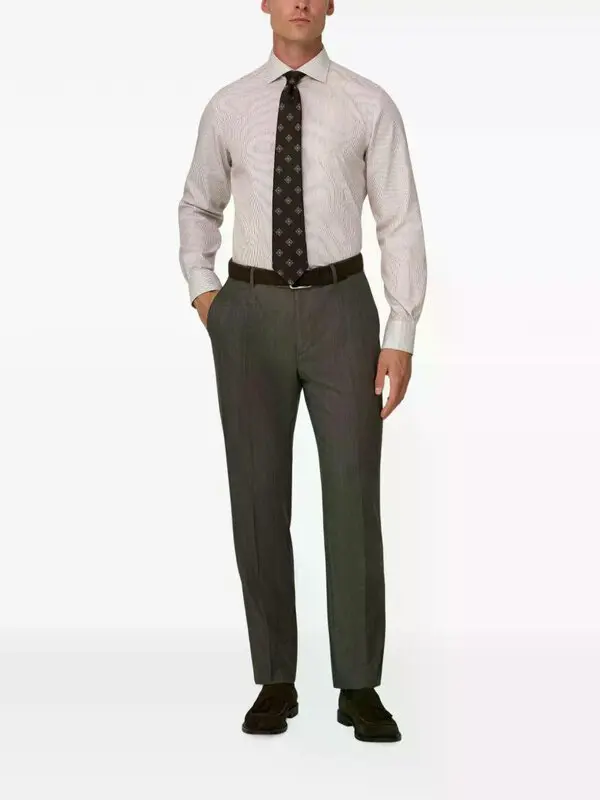 Boggi Milano Shirt Striped Cotton Non-iron Slim Fit