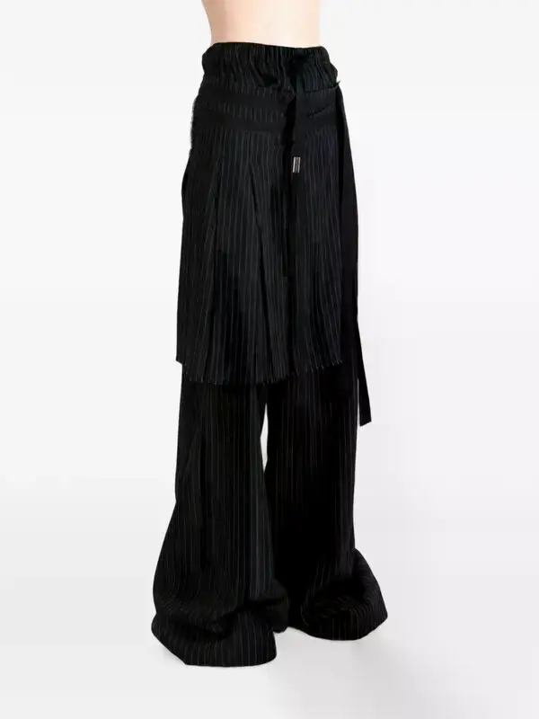 ANN DEMEULEMEESTER Marke Pinstripe-pattern Layered-design Trousers