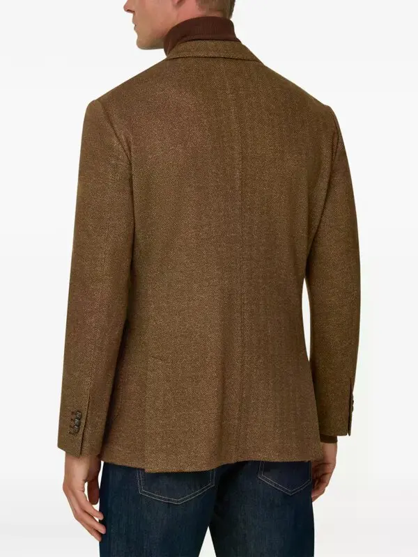 Boggi Milano Blazer Herringbone Cotton Blend B Jersey