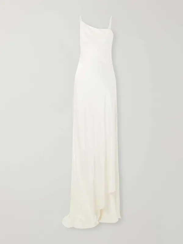 ANN DEMEULEMEESTER Aaricia Asymmetric Silk-satin Maxi Dress