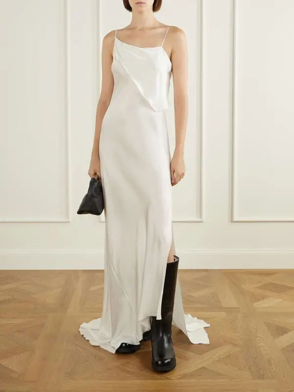 ANN DEMEULEMEESTER Aaricia Asymmetric Silk-satin Maxi Dress