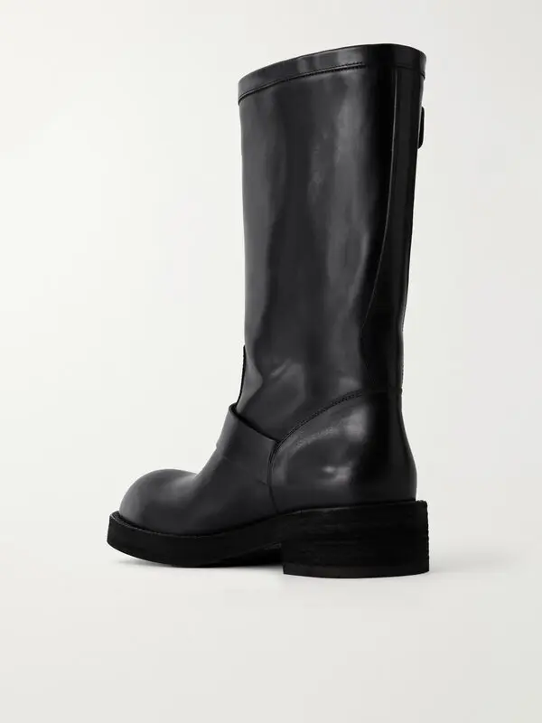 ANN DEMEULEMEESTER Sarith Engineer Buckled Leather Biker Boots