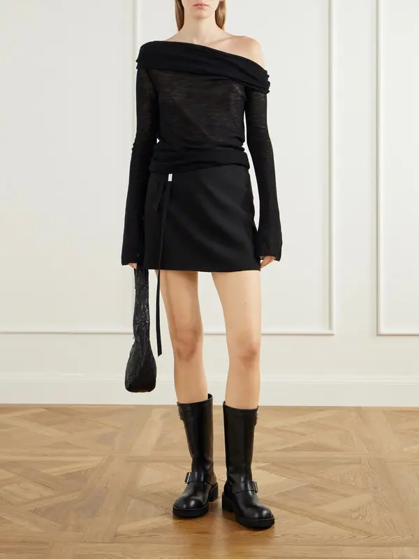 ANN DEMEULEMEESTER Sarith Engineer Buckled Leather Biker Boots