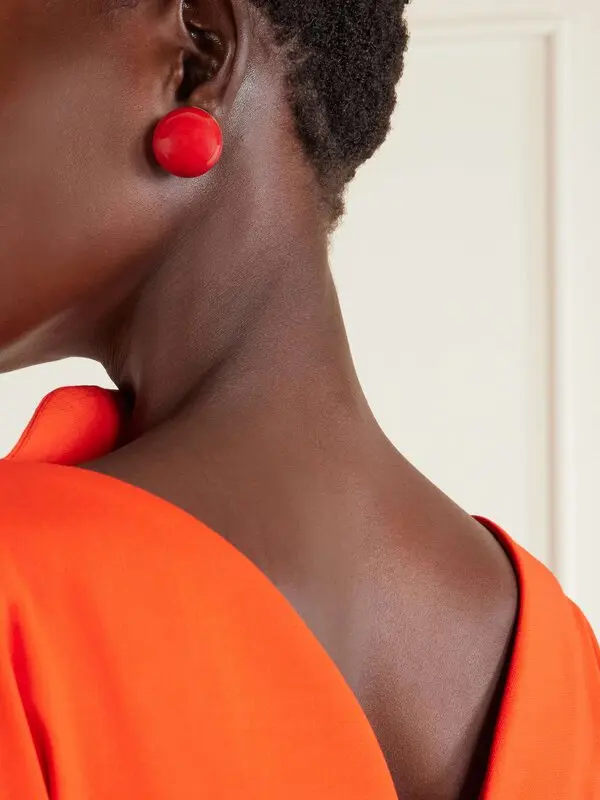 Carolina Herrera Resin And Gold-tone Earrings
