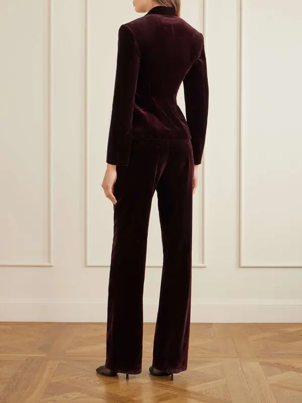 Alaïa Double-breasted Cotton-velvet Blazer