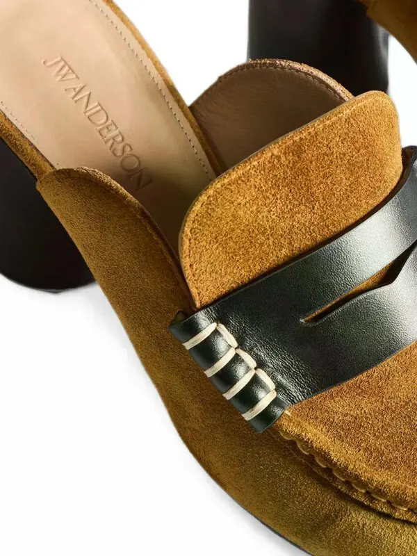 JW Anderson Calf Suede Penny Loafer Mules