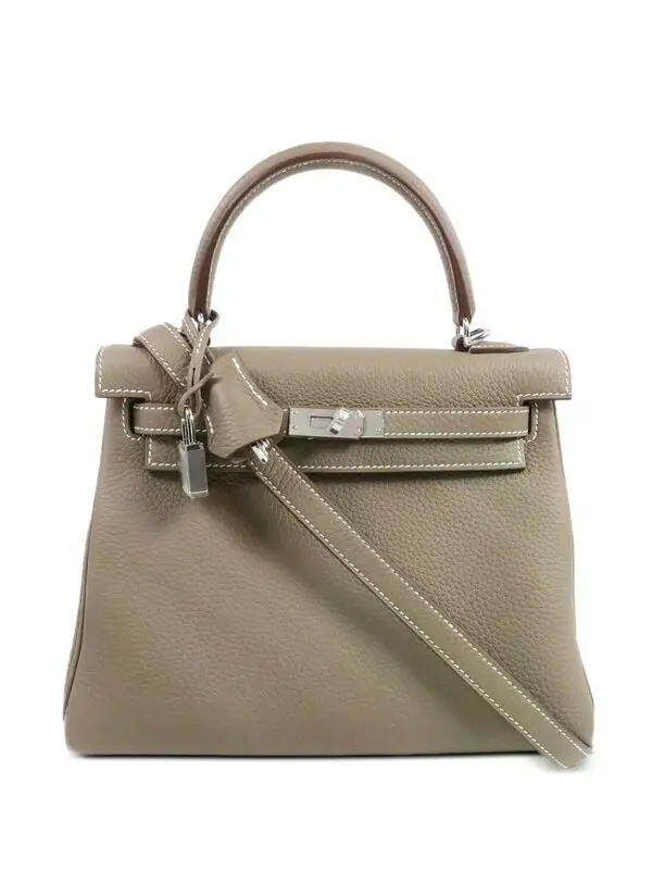 Hermès Kelly 25 Leather Shoulder Bag - Neutrals