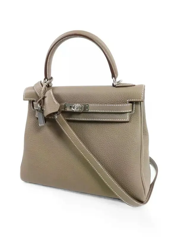 Hermès Kelly 25 Leather Shoulder Bag - Neutrals