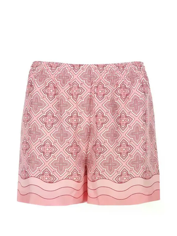 Casablanca Radiating Monogram Silk Shorts - Pink