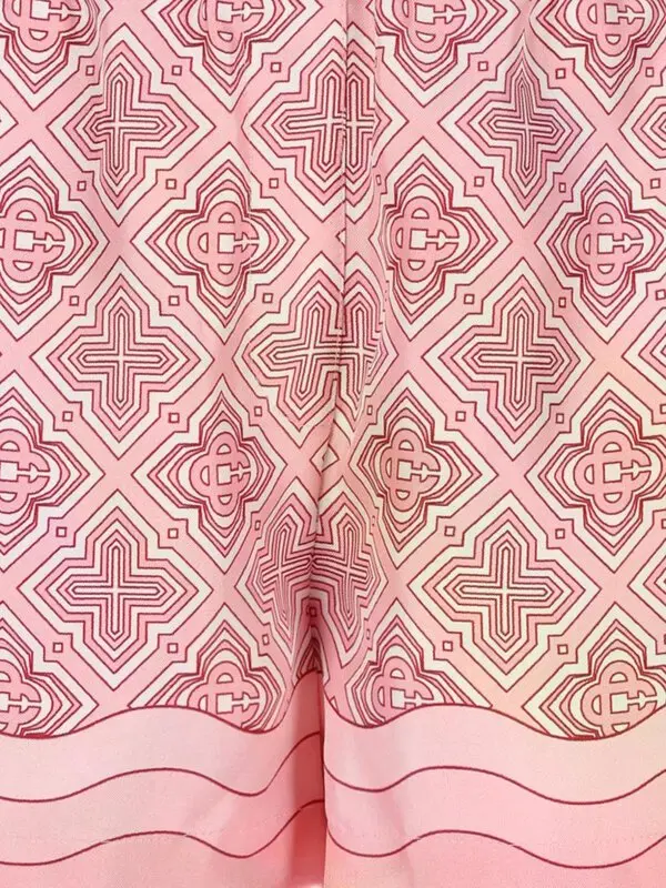 Casablanca Radiating Monogram Silk Shorts - Pink