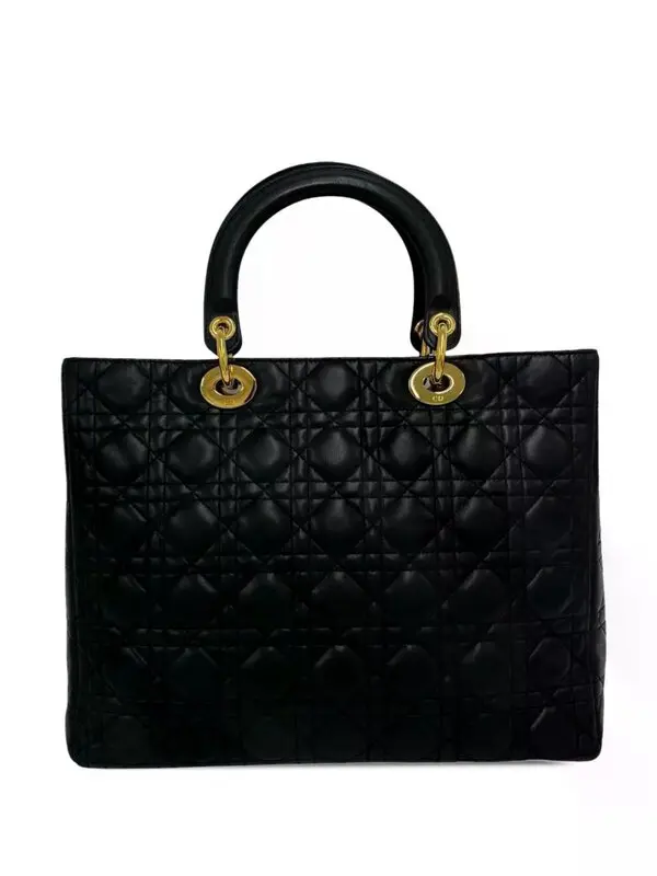Dior 1990-2000 Large Lambskin Cannage Lady Satchel
