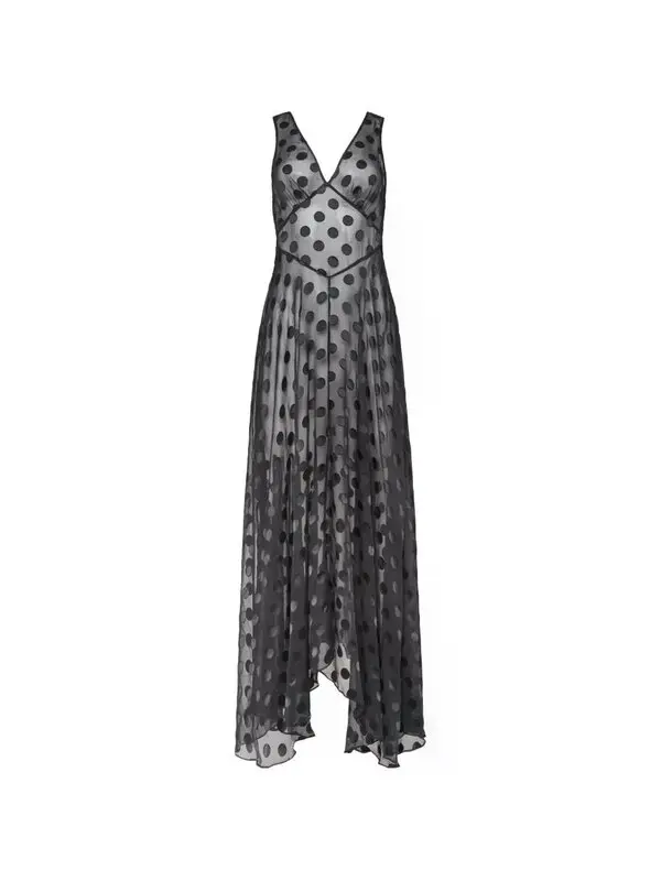 FLEUR DU MAL Polka-dot Sheer Midi Dress