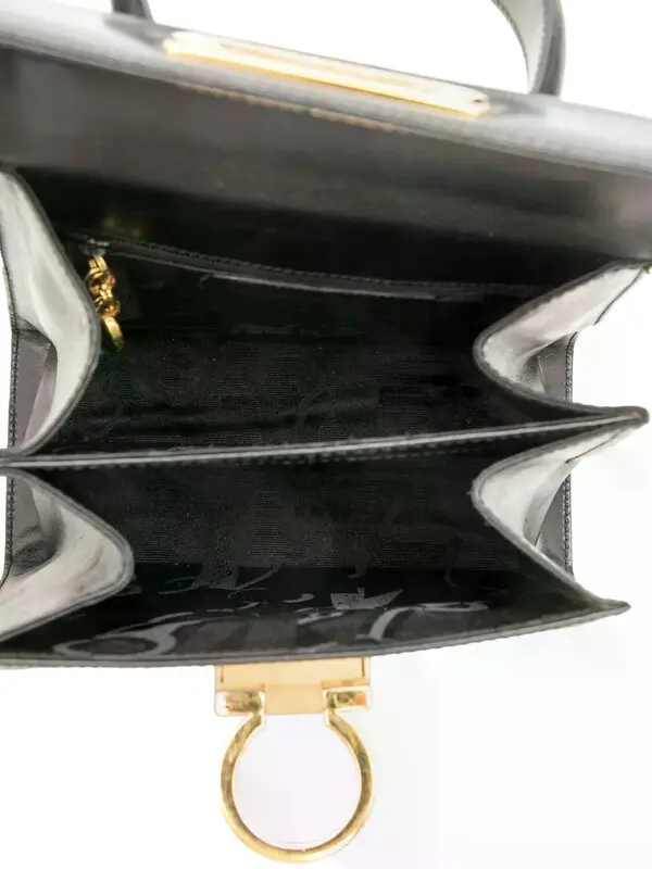 FERRAGAMO 2010-2026 Small Leather Gancini Iconic Top Handle Bag Satchel
