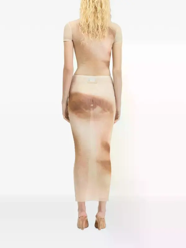 JEAN PAUL GAULTIER The Long Face Skirt - Neutrals