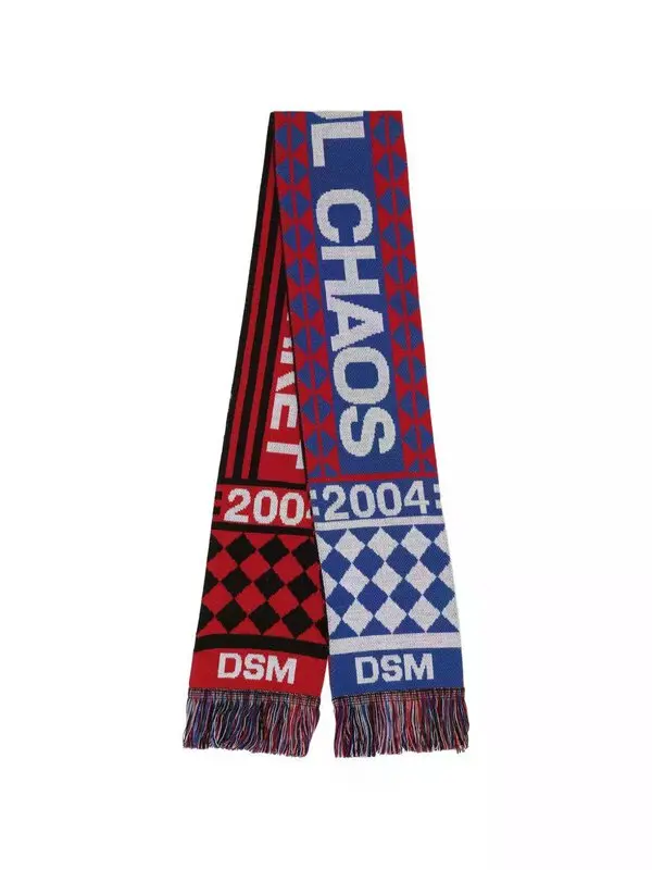 Noir Kei Ninomiya Beautiful Chaos Football Knit Scarf - Blue