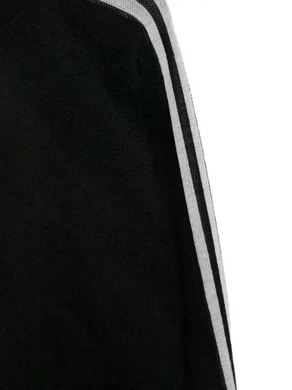 Y3 Fringed-detail Side-stripe Sweatshirt
