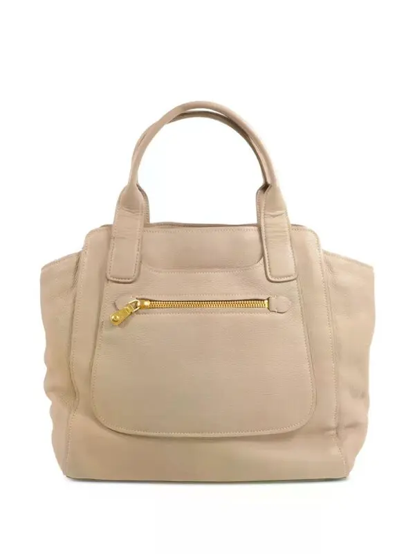 Miu Miu Logo-detail Leather Tote Bag