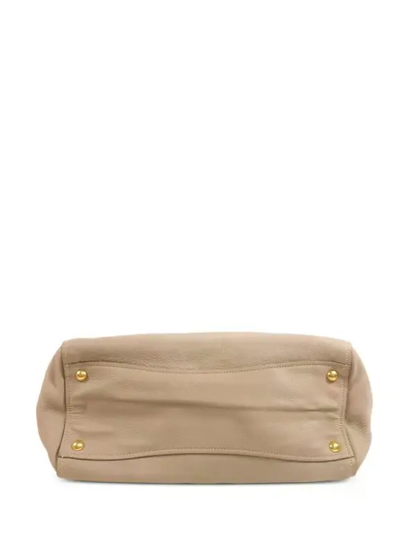 Miu Miu Logo-detail Leather Tote Bag