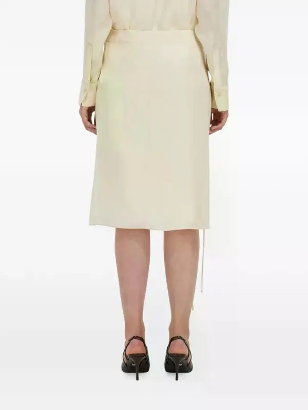 FERRAGAMO Satin Skirt With String Tie Detail - Neutrals