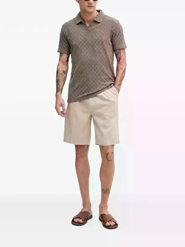 LINDBERGH Check-pattern Towelling Polo-collar T-shirt