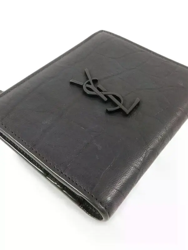 Saint Laurent Cassandre Crocodile-embossed Wallet