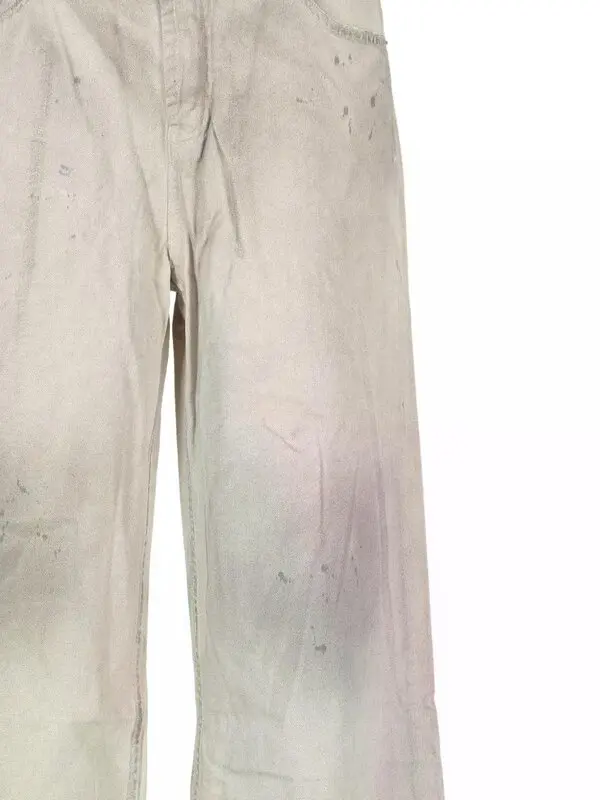 FOUND Lacy Distressed Wide-leg Jeans