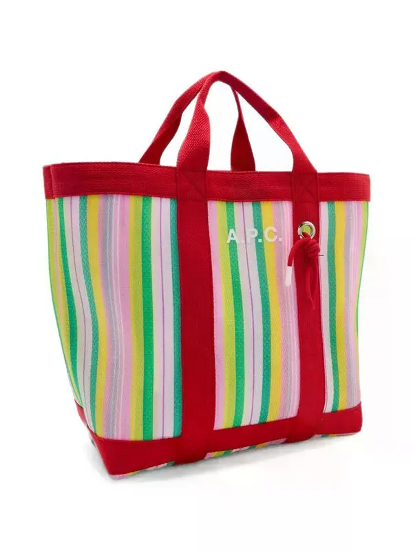 A.p.c. Blueberry Striped Logo-print Tote Bag
